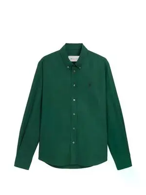 AMI Paris Cotton Shirt With De Coeur - Green