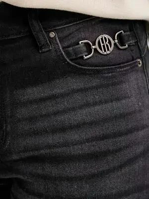 FRACOMINA Faded Effect Logo Plaque Jeans