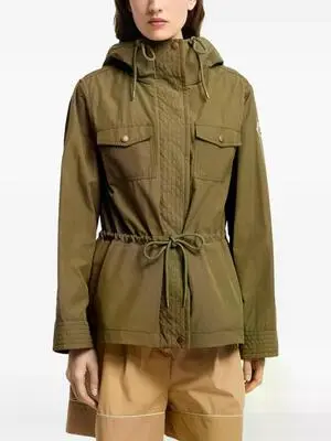 Moncler Serin Hooded Cotton Blend Parka - Green