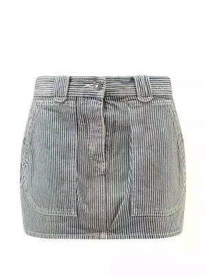 MARANT ETOILE Striped Denim Mini Skirt