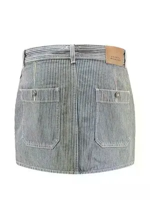 MARANT ETOILE Striped Denim Mini Skirt