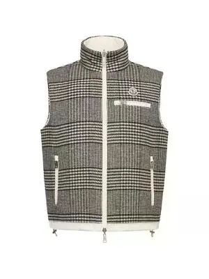 Moncler Prince Of Wales Check Gilet - Black