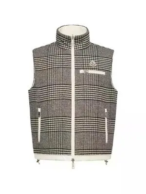 Moncler Gienah Reversible Wool Blend Down Gilet - Black