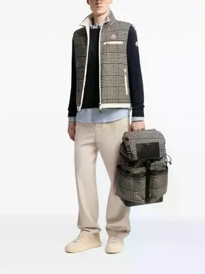 Moncler Gienah Reversible Wool Blend Down Gilet - Black