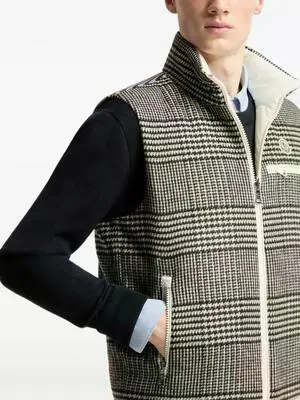 Moncler Gienah Reversible Wool Blend Down Gilet - Black