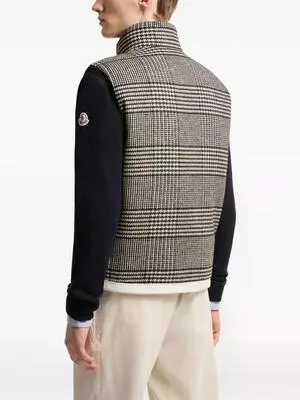 Moncler Gienah Reversible Wool Blend Down Gilet - Black