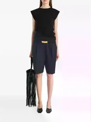 Khaite Auggie Pleated Shorts - Black