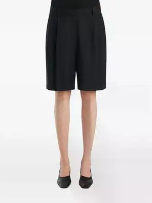 Khaite Auggie Pleated Shorts - Black