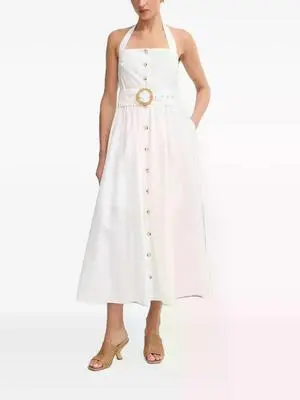 FRACOMINA Belted Halterneck Midi Dress - White