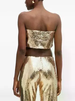 HAVEONE Sequin Embellished Strapless Cropped Top