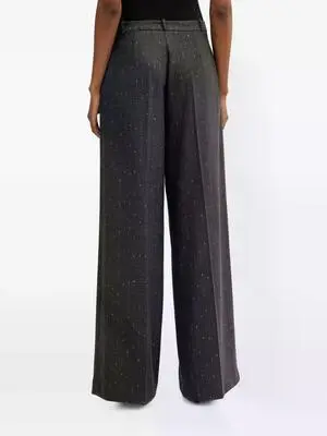 HAVEONE Pinstripe-pattern Wide-leg Trousers