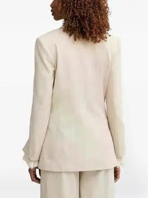 HAVEONE Pinstripe Lace-trim Blazer
