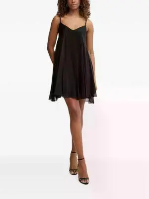 HAVEONE Spaghetti Strap V-neck Mini Dress - Black