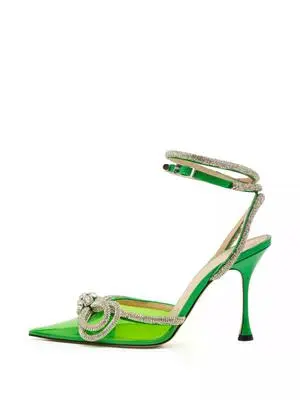 Mach & Mach Bow-detail Leather Pumps - Green