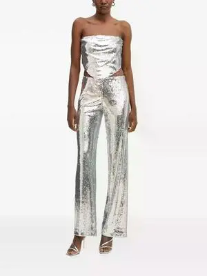HAVEONE Sequin-embellished Bandeau Top - Silver