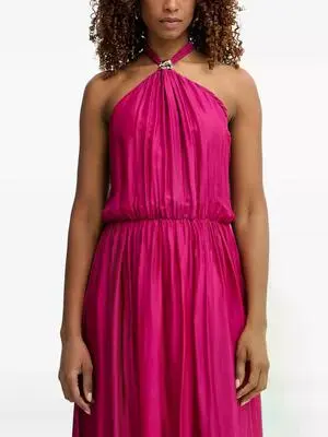HAVEONE Embellished Halterneck Maxi Dress - Pink