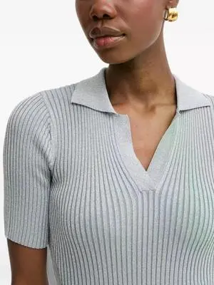 FRACOMINA Ribbed-knit Polo Midi Dress