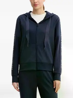 Guess X North Sails Logo-tape Zip-up Hoodie - Blue