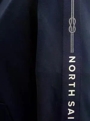 Guess Zip-up Hoodie With Logo Tape Detail - Blue