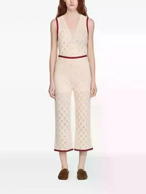 Sandro Crochet-knit Trousers