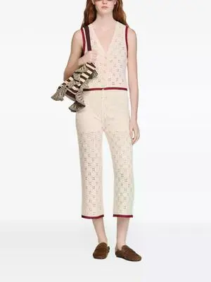 Sandro Crochet-knit Trousers - White