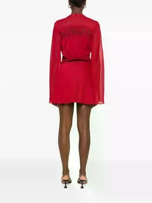 Arcina Ori Fiona Mini Dress With Lace Trim And Flared Sleeves