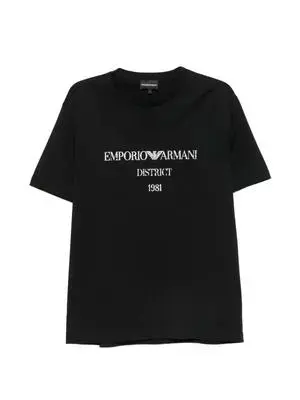 Emporio Armani Logo-print Crew-neck T-shirt - Black