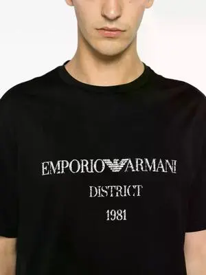 Emporio Armani Logo-print Crew-neck T-shirt - Black