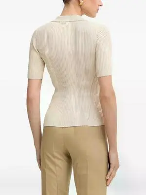 FRACOMINA Ribbed Knit V-neck T-shirt