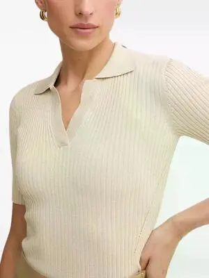 FRACOMINA Ribbed Knit V-neck T-shirt