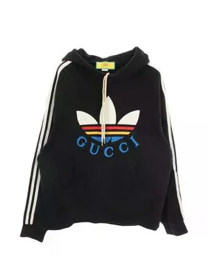 Gucci X Adidas Trefoil Logo Hoodie - Black