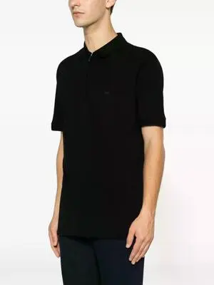Emporio Armani Zip-fastening Logo-patch Polo Shirt