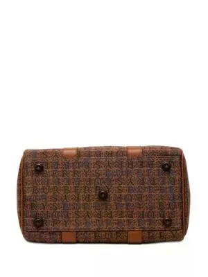 Burberry 20th Century Logo Printed Canvas Boston Bag