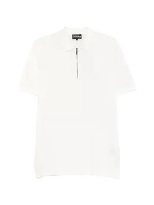 Emporio Armani Quarter-zip Logo-patch Polo Shirt