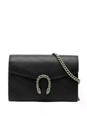 Gucci Calfskin Dionysus Wallet On Chain Crossbody Bag - Black