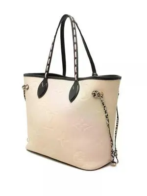 LOUIS VUITTON Monogram Empreinte Wild At Heart Neverfull Mm Tote Bag - White