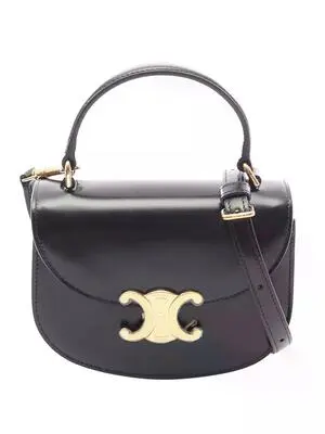 Celine Mini Shiny Calfskin Besace Clea Satchel - Black