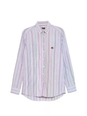 Etro Striped Embroidered-logo Shirt