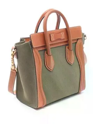 Celine 2000-2026 Nano Luggage Canvas Satchel