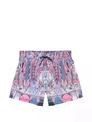 Etro Paisley Print Swim Shorts - Blue