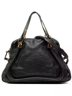 Chloé 2002-2026 Medium Pebbled Leather Paraty Satchel - Black