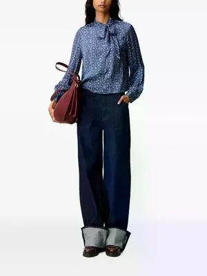 Claudie Pierlot Printed Pussy-bow Shirt