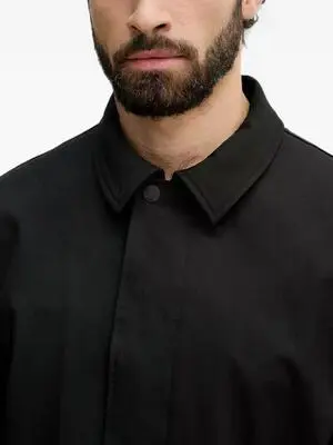 Karl Lagerfeld Logo-plaque Concealed-fastening Single-breasted Coat