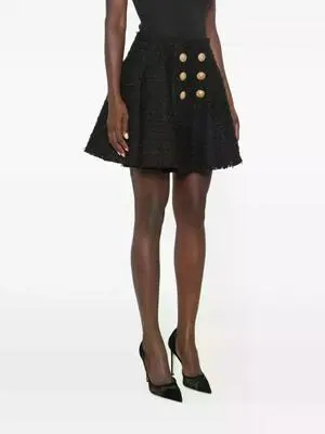 Balmain Flared Mini Skirt - Black