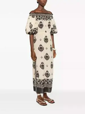 Johanna Ortiz Off-shoulder Midi Dress - Neutrals