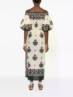 Johanna Ortiz Off-shoulder Midi Dress - Neutrals