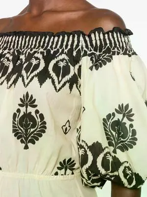 Johanna Ortiz Off-shoulder Midi Dress - Neutrals