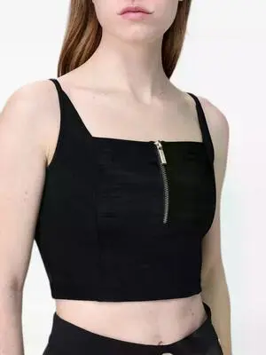 Emporio Armani Ottoman Zip-front Cropped Top