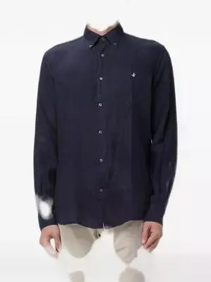 BROOKSFIELD Embroidered-logo Button-down Shirt - Blue