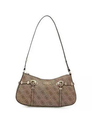 Guess Leona Logo-monogram Shoulder Bag - Neutrals